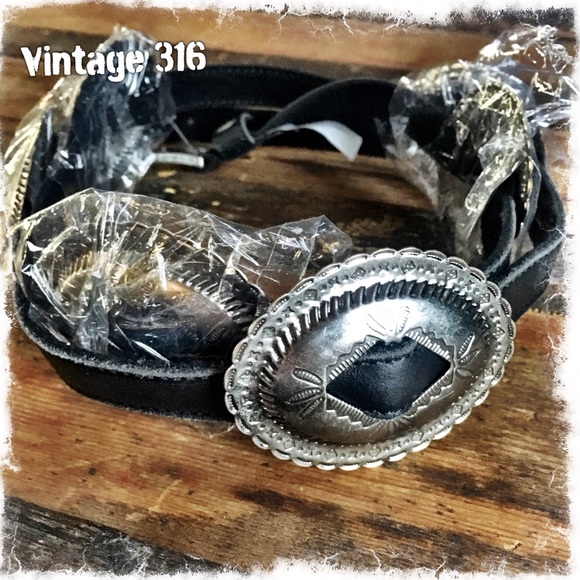 Accessories | Black Leather Concho Belt | Poshmark